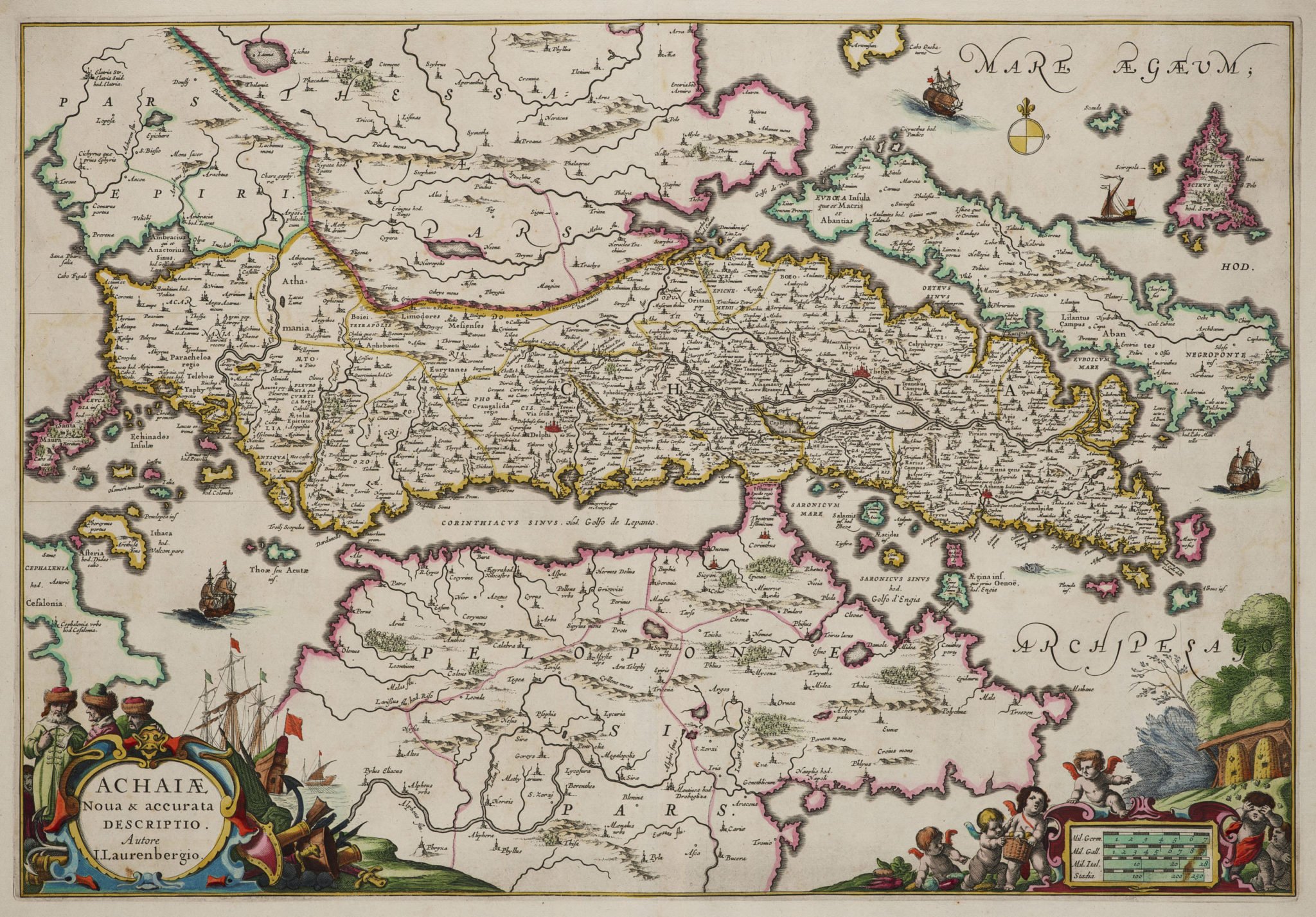 Achaia, Attica and Gulf of Corinth by Johannes Janssonius - CartaHistorica