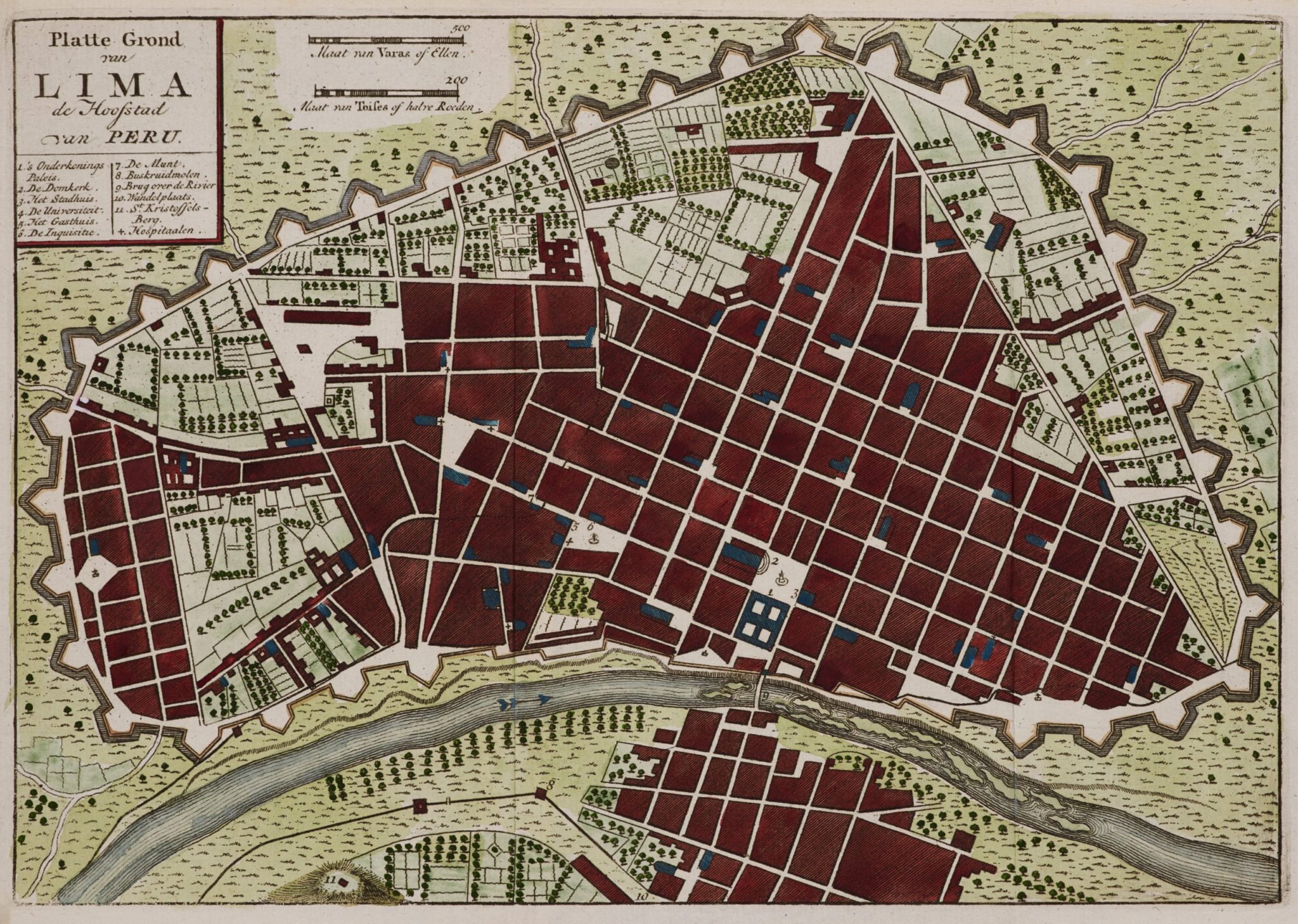 Lima by Isaak Tirion - CartaHistorica