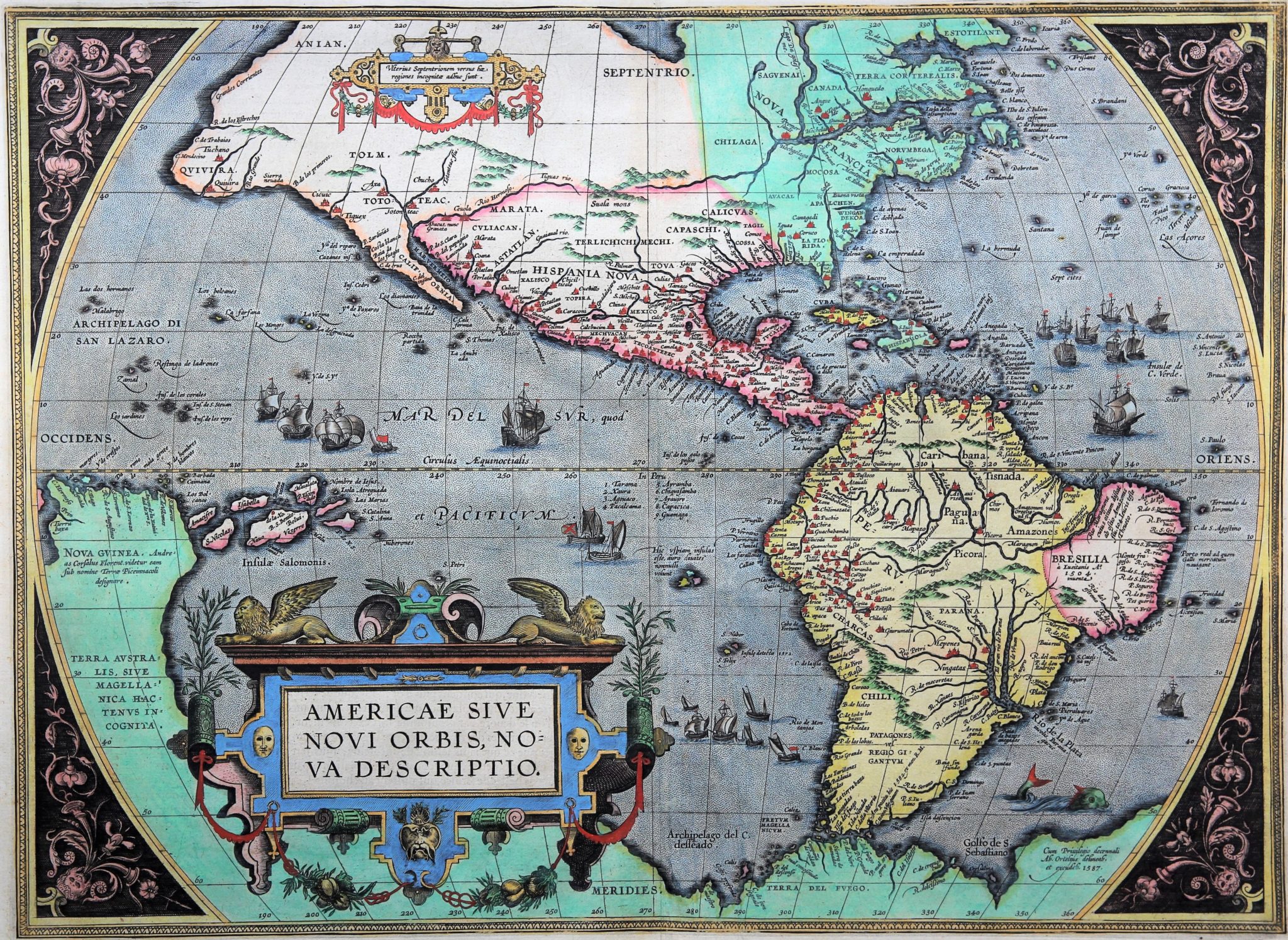 Unique set of 5 maps (from the same French atlas, 1598): World and four ...