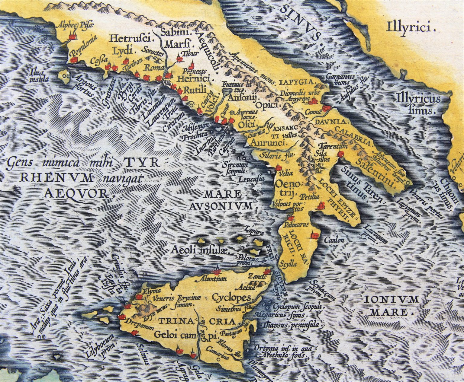 Aeneas' Travels - Aeneae Troiani Navigatio by Abraham Ortelius ...