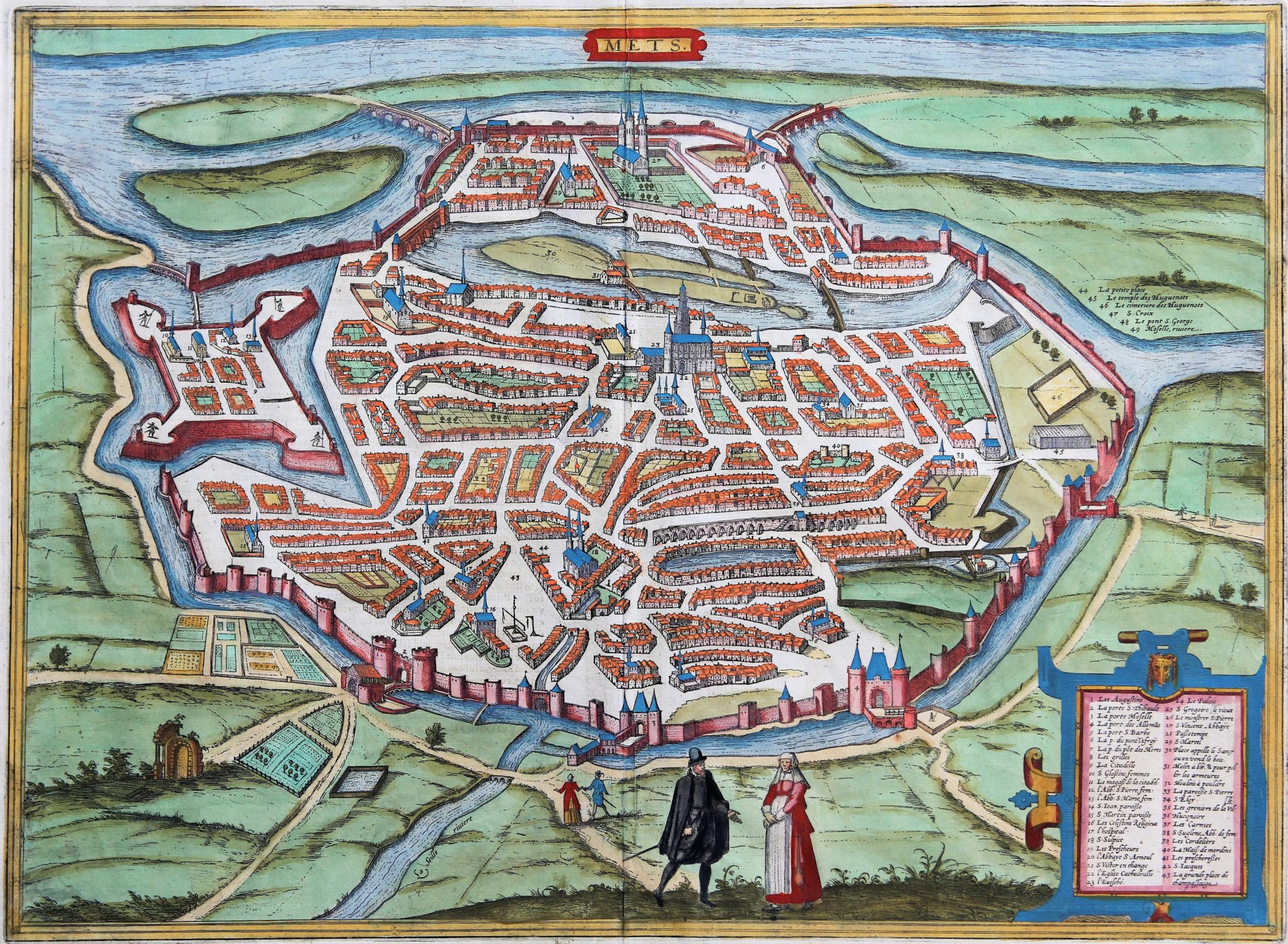 Metz by Braun and Hogenberg, 1581 - CartaHistorica