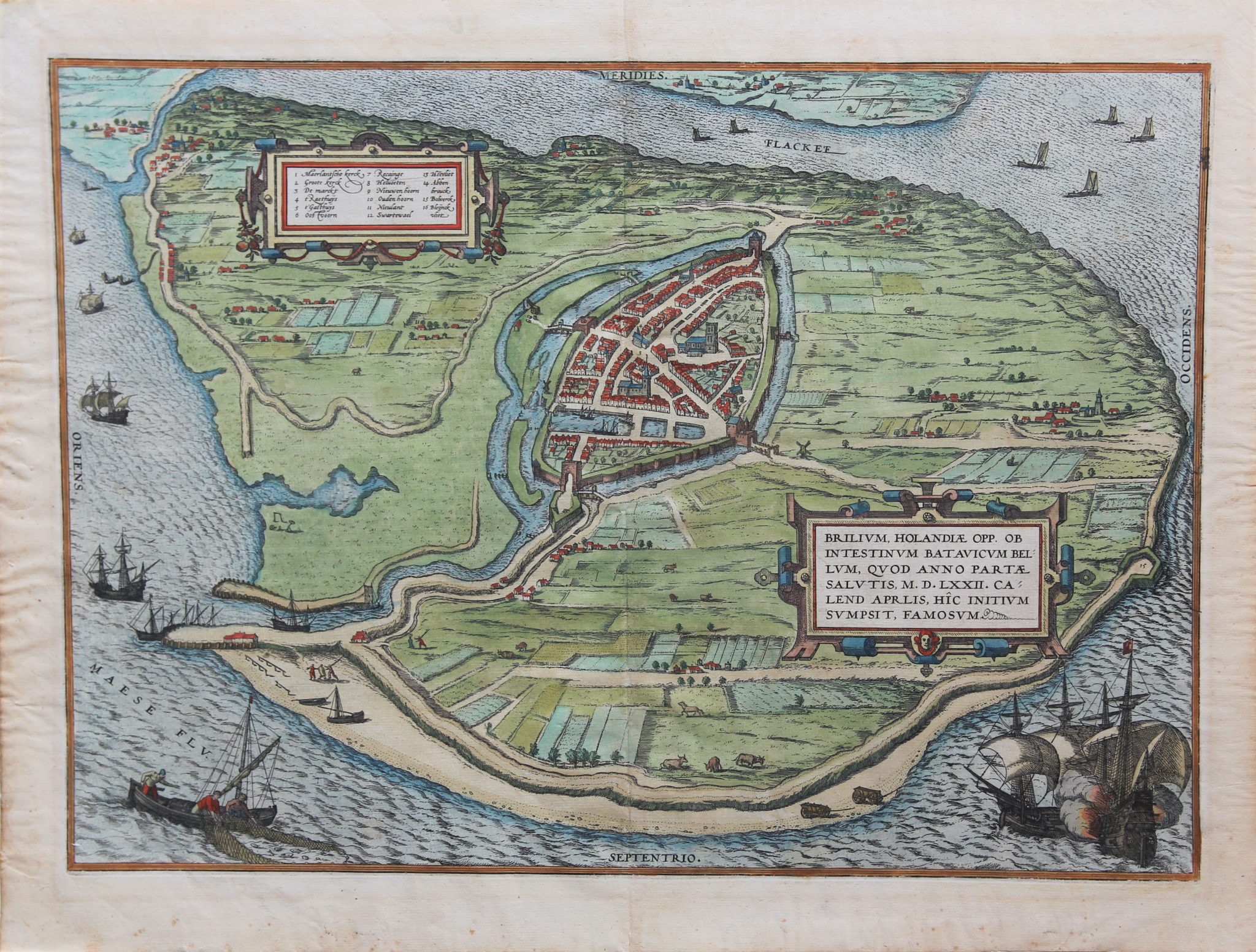 Den Briel (Brielle) by Braun Hogenberg - CartaHistorica