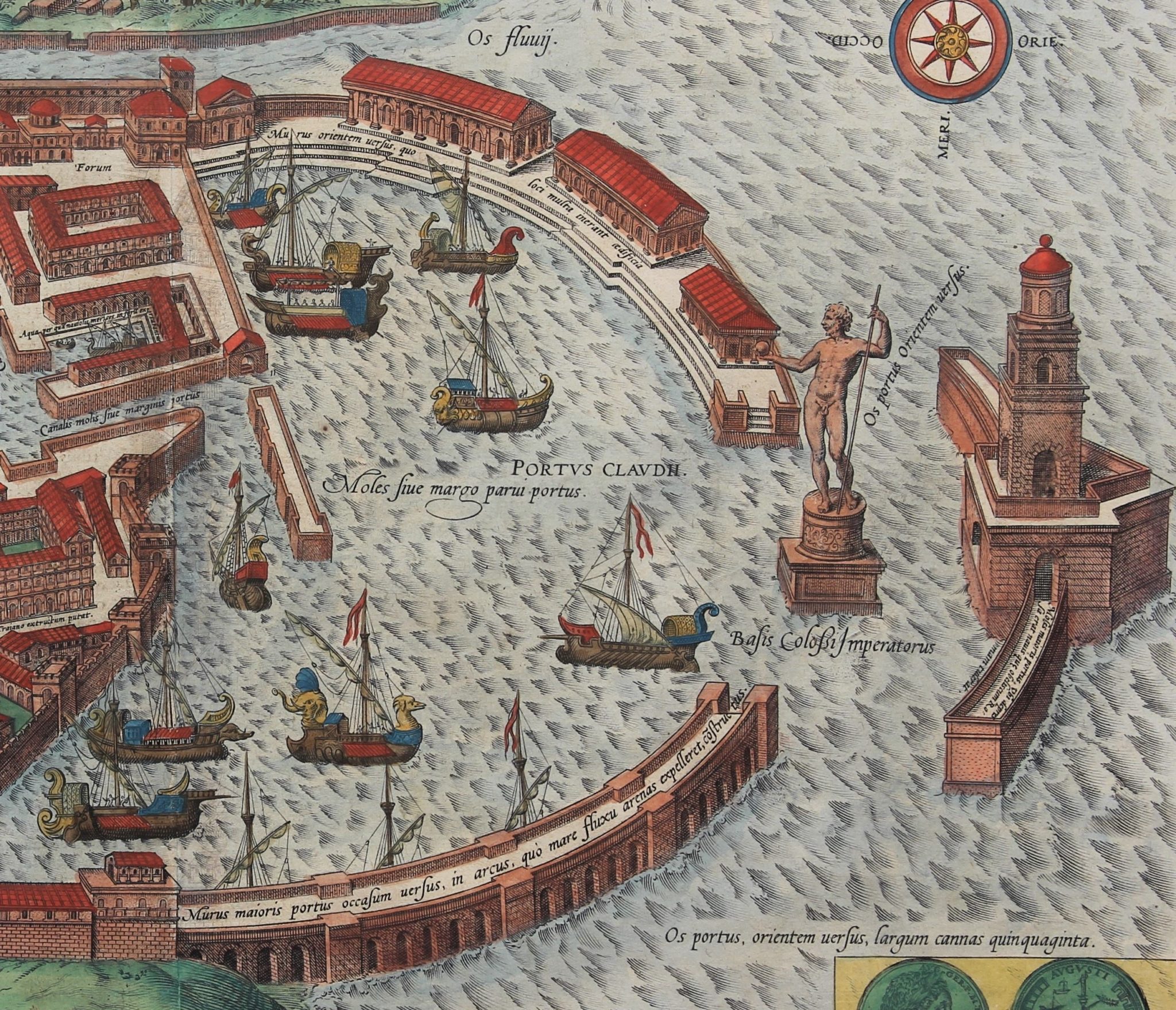 Ancient Portus near Ostia or Rome's imperial harbor by Braun and ...