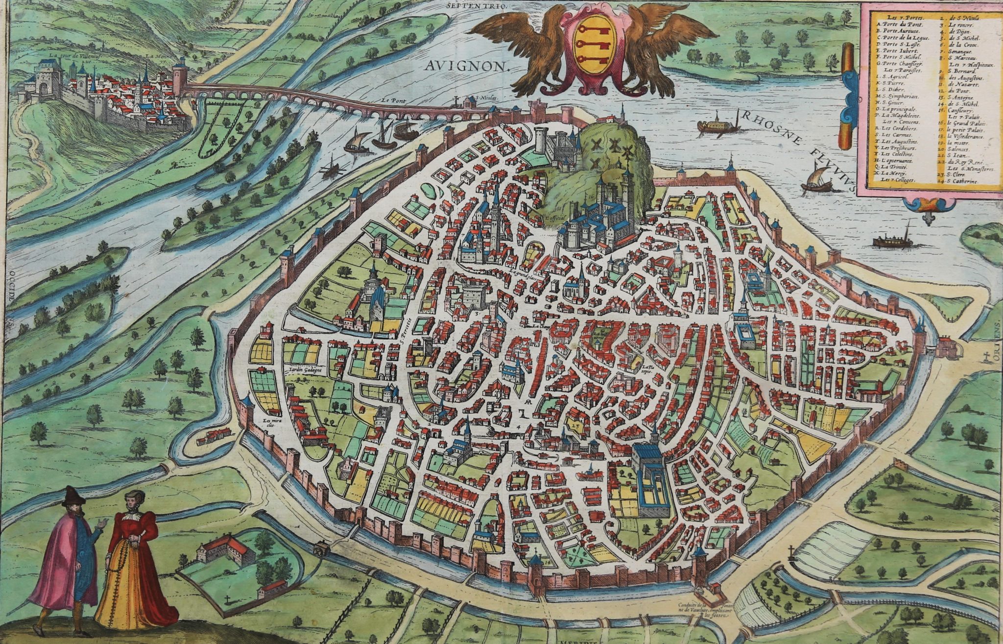 Avignon by Braun and Hogenberg - CartaHistorica