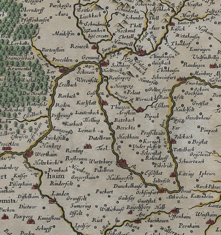 Franconia (Franken) - Nova Franconiae Descriptio by Johannes Janssonius ...