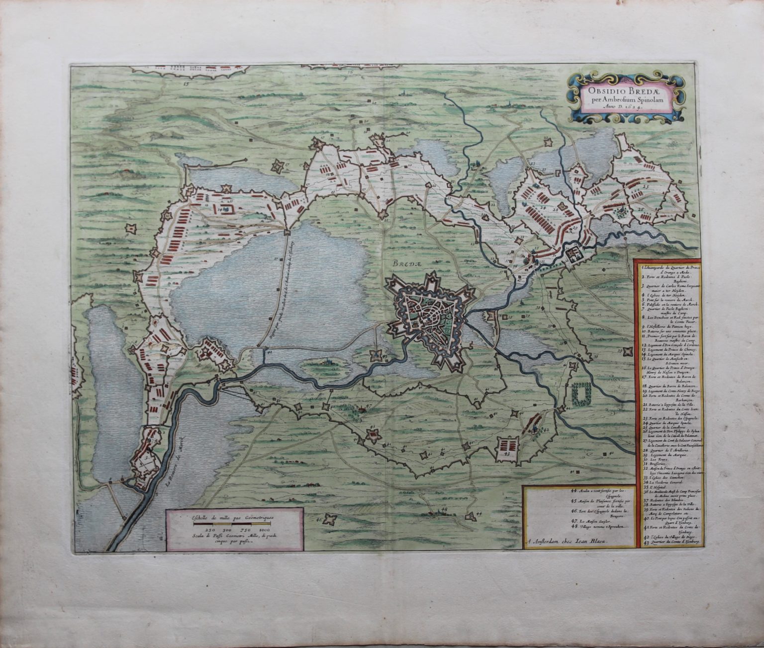 Breda (siege in 1624-1625) by Joan Blaeu, 1649 - CartaHistorica