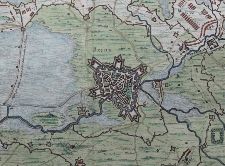 Breda (siege in 1624-1625) by Joan Blaeu, 1649 - CartaHistorica